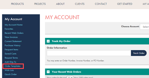 Using an Order Template to Place Your Order